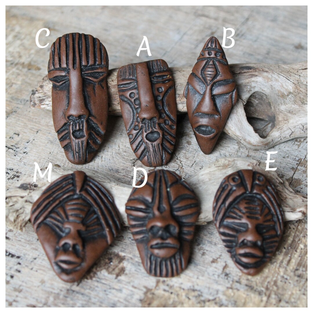 African Mask Charms Black Ethnic African Mask Jewelry Making Jewelry ...