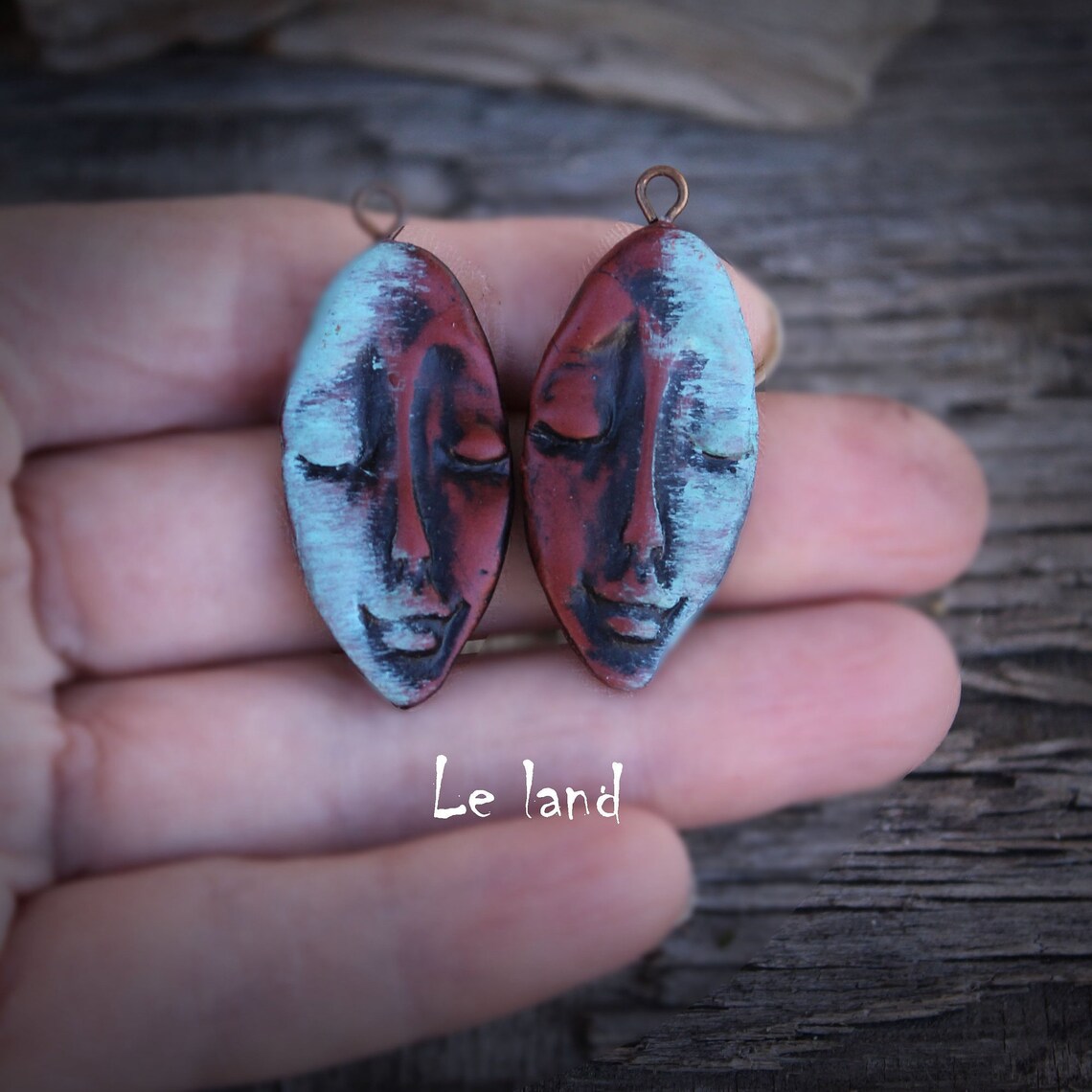 Face Pendants Beads Rustic Boho Charms Clay Supplies Handmade | Etsy