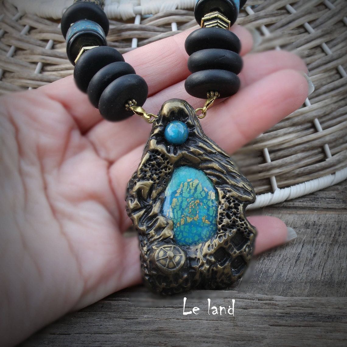 Rustic Pendant Necklace Unique Art Jewelry Long Boho Necklace - Etsy