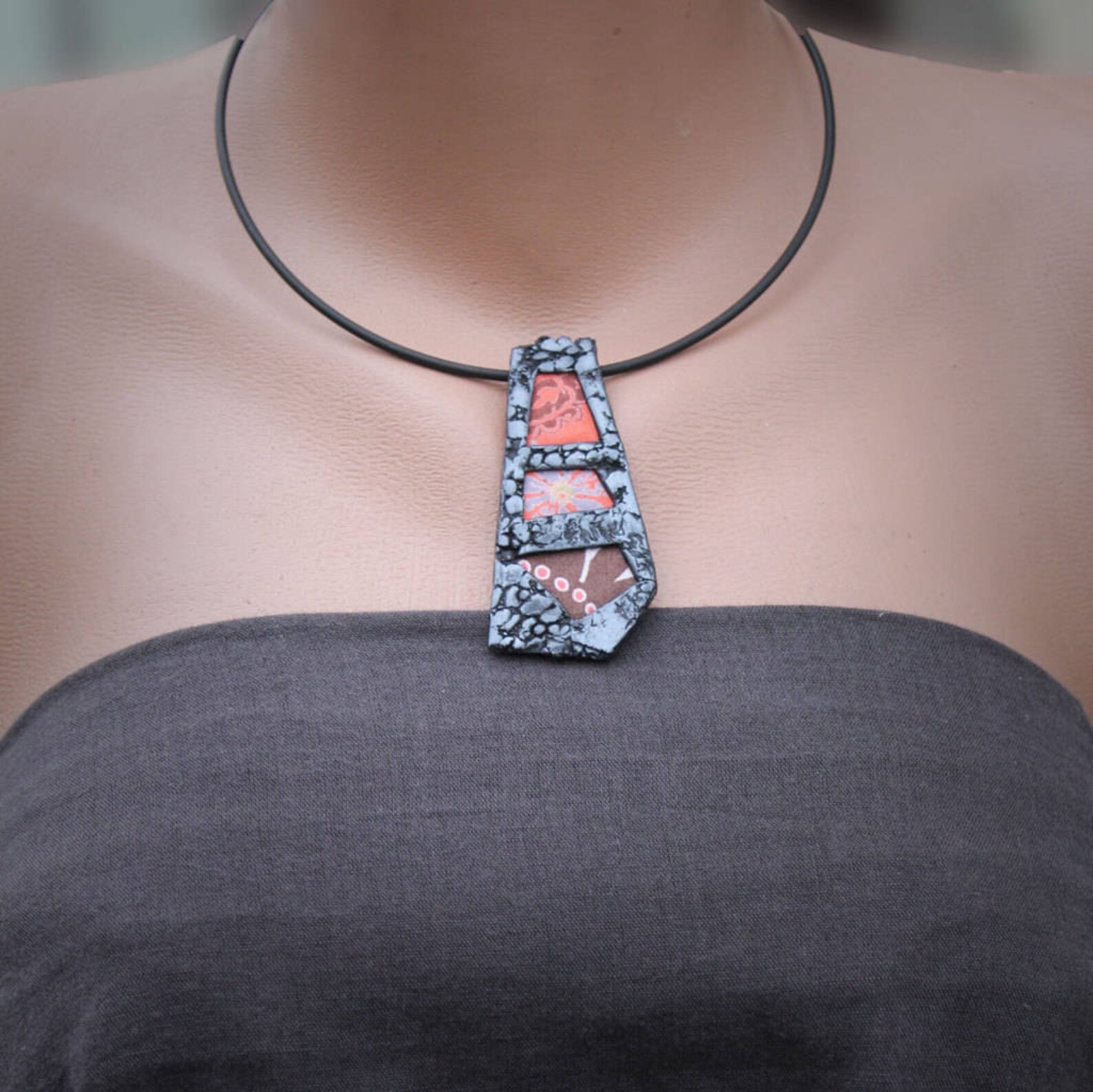 Unique Necklace Modern Necklace Art Pendant Contemporary - Etsy