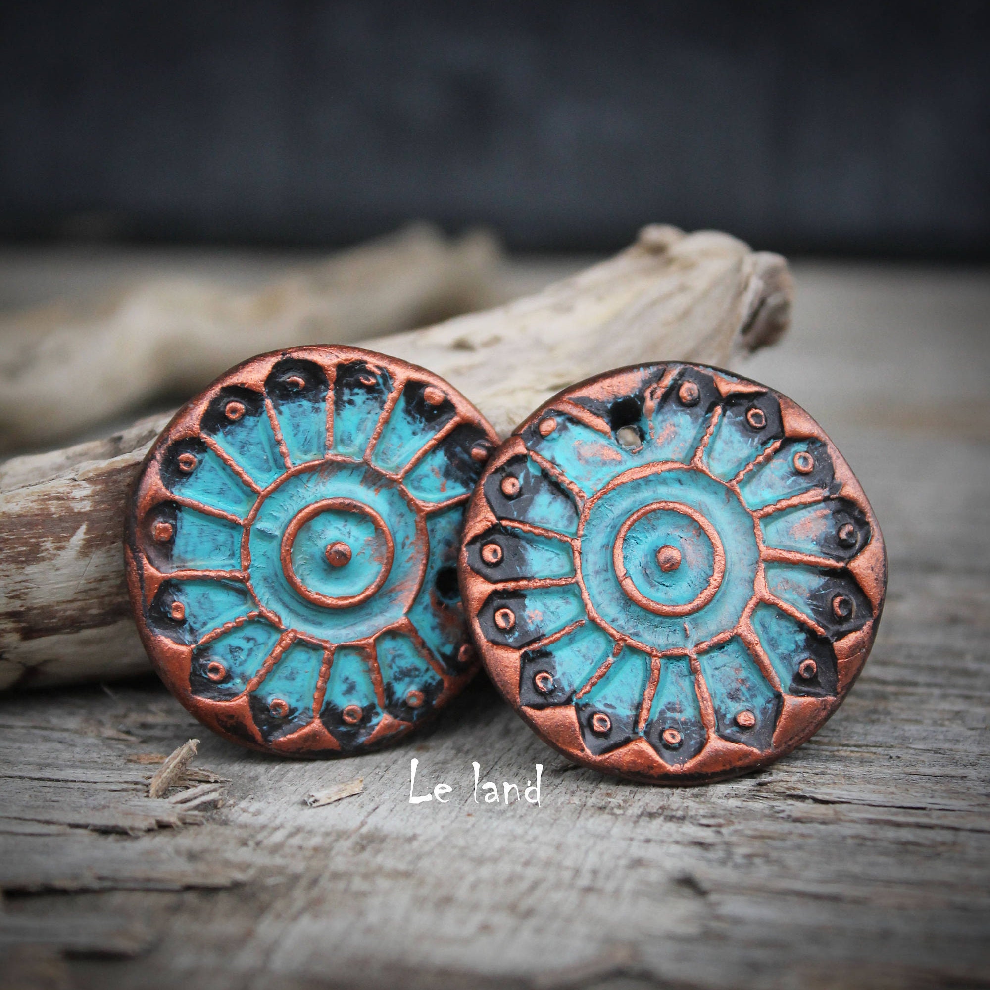 2 pcs Jewelry supplies boho rustic earrings charm for jewelry | Etsy