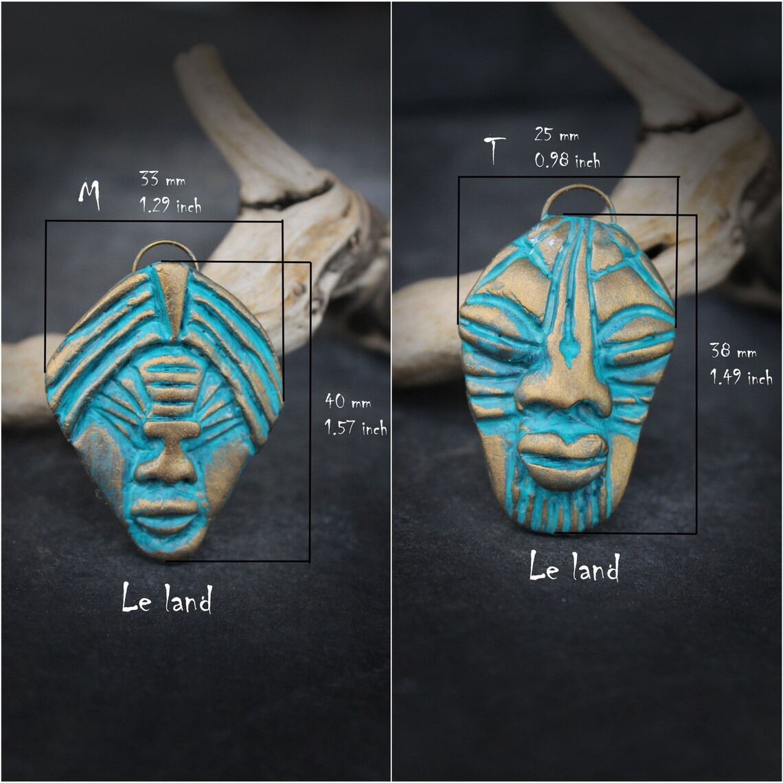 African Mask Pendants Tribal Jewelry Pendants Ethnic African | Etsy