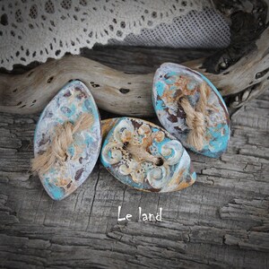 3 Rustic Buttons Polymer Clay Buttons Textured Button Set Oval Buttons ...