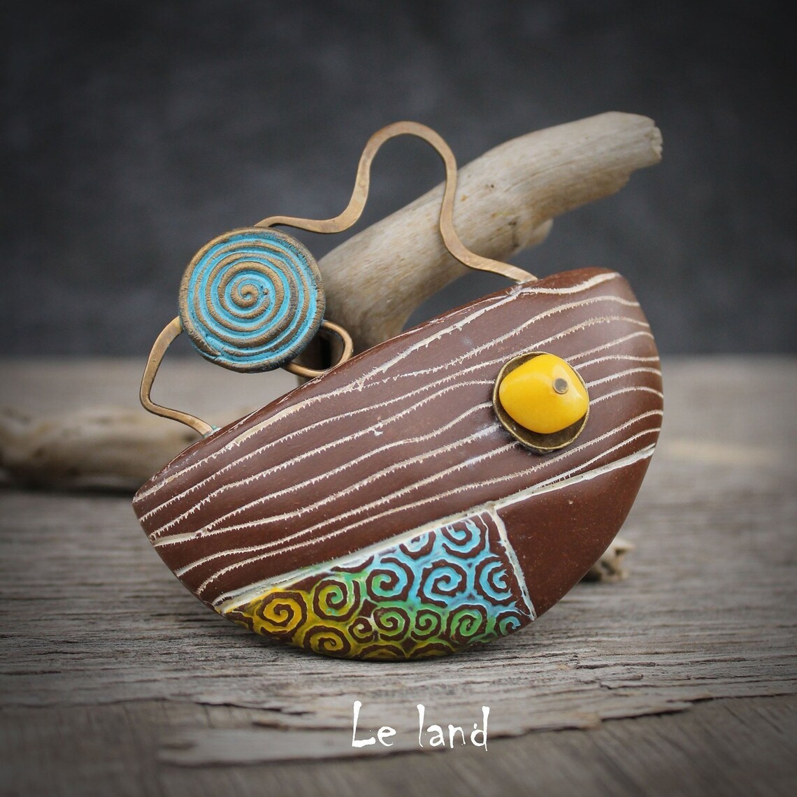 Polymer Clay Art Brooch Modern Brooch Unique Brooch Pin - Etsy