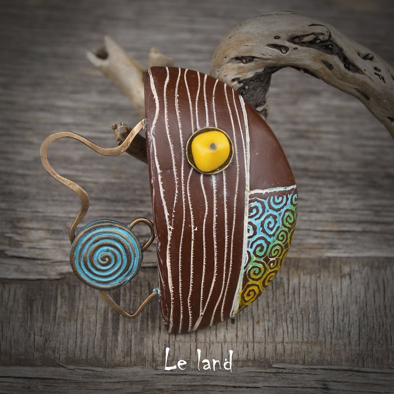 Polymer Clay Art Brooch Modern Brooch Unique Brooch Pin - Etsy