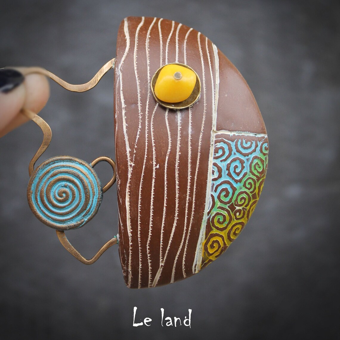 Polymer Clay Art Brooch Modern Brooch Unique Brooch Pin - Etsy