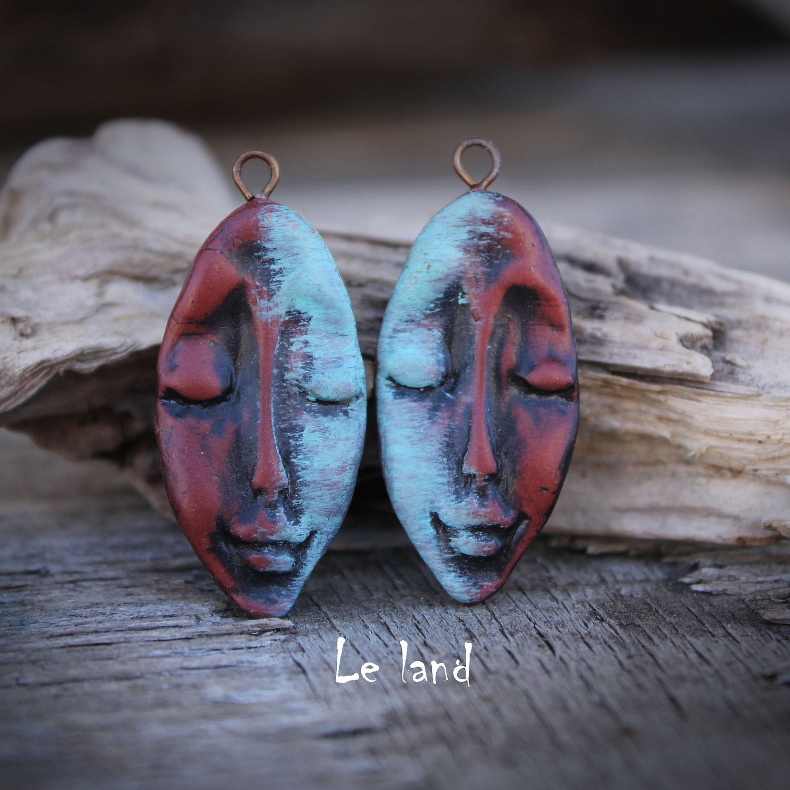 Face Pendants Beads Rustic Boho Charms Clay Supplies Handmade | Etsy