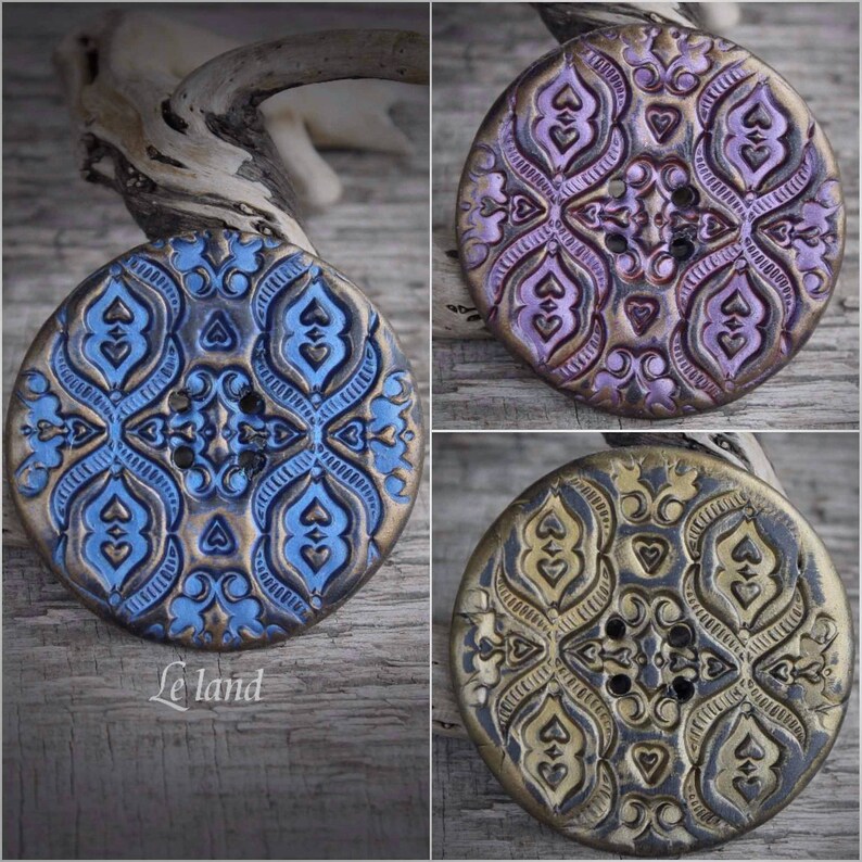 Metallic Color Large Buttons 2 Inch Glamorous Buttons Textured - Etsy