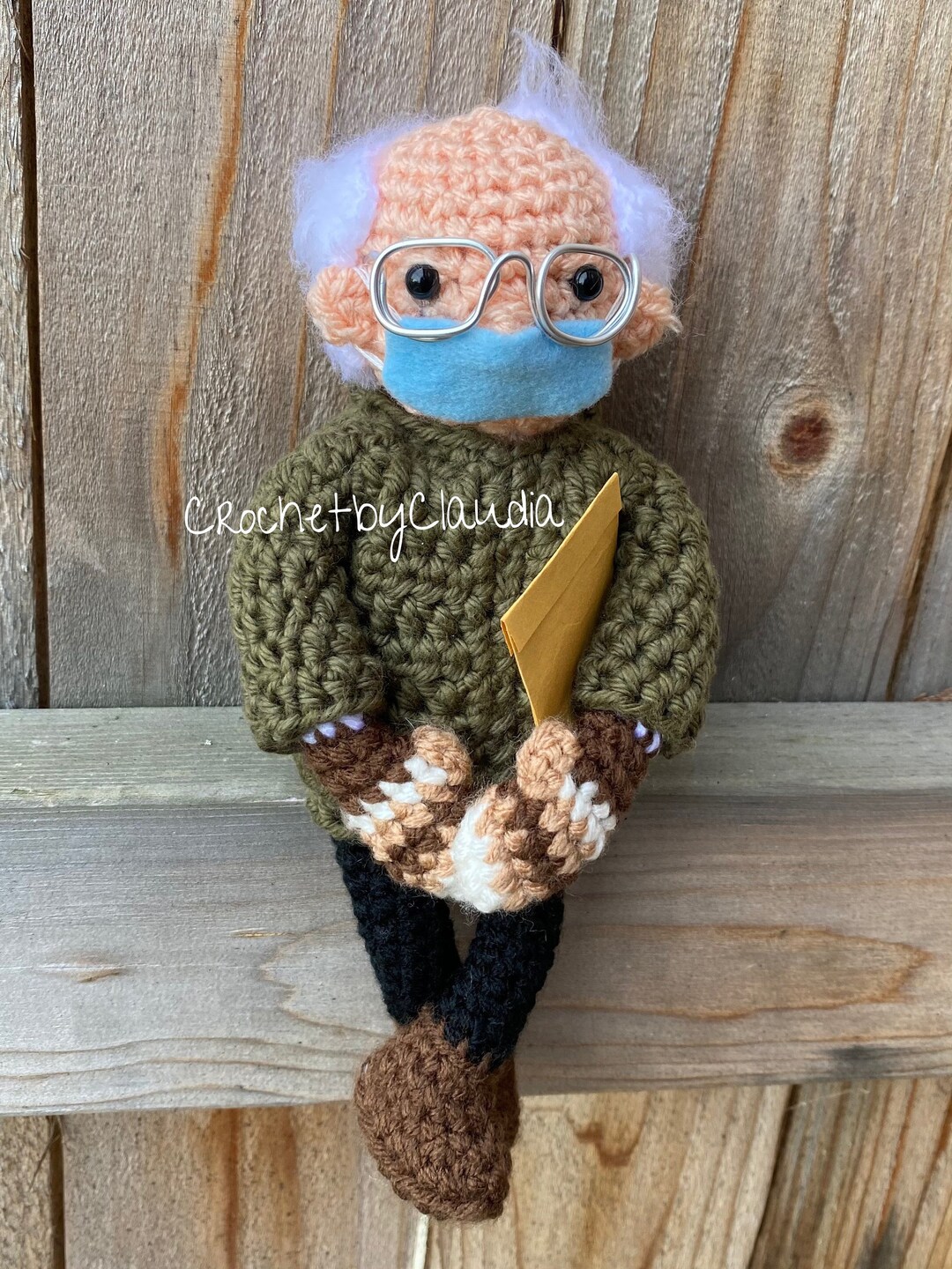 MADE TO Order/crochet Bernie Sanders Doll/ Handmade/ Bernie Mittens ...