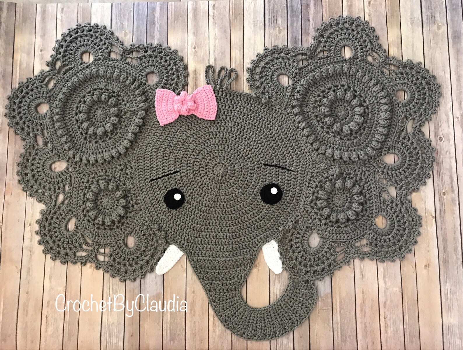 Elephant Rug/crochet Rug/nursery Decor/made to Order - Etsy