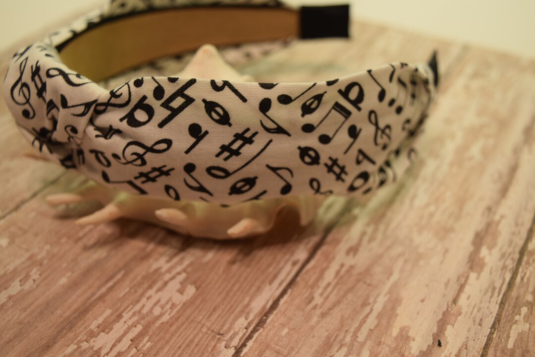Music Notes Headband - Cotton Suede Lined, Party Favor - Etsy