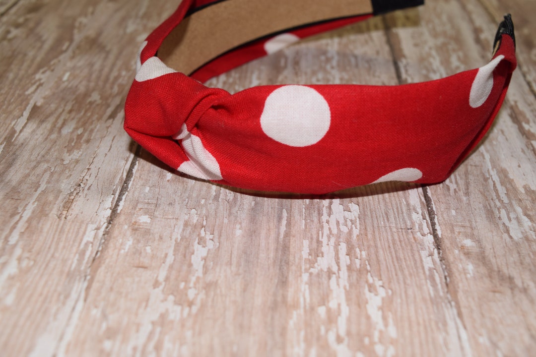 Large White Polka-dot Headband - Red and White Polka-dot Headband ...