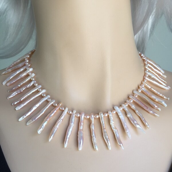 Biwa Pearl Necklace - Etsy