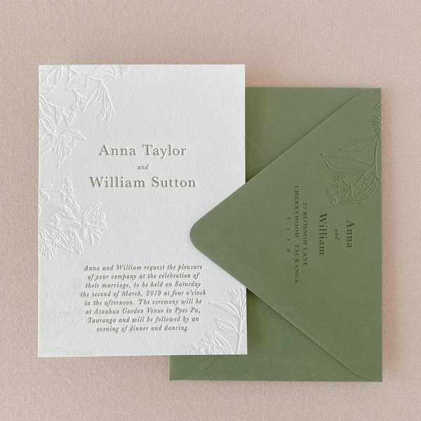 Letterpress Wedding Invitations - Shop Online - Etsy