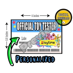 Poppy Theme Playtime Theme Badge; Personalized Toy Tester Staff Badge ...