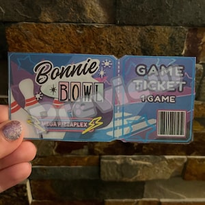 Bonnie Bowl Game Ticket (fnaf Security Breach); Game Pass; Party Decor ...