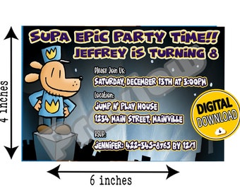 Dog Man Birthday Invitation - Etsy UK