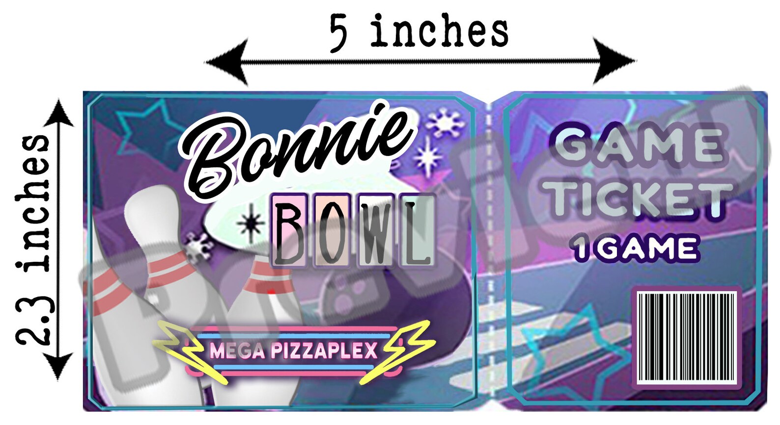 Bonnie Bowl Game Ticket fnaf Security Breach Game Pass - Etsy