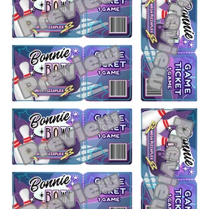 Bonnie Bowl Game Ticket (fnaf Security Breach); Game Pass; Party Decor ...