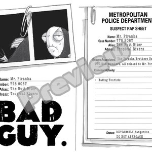 The Bad Guys Party Rap Sheet Poster Decor Set; the Birthday Guy Poster ...