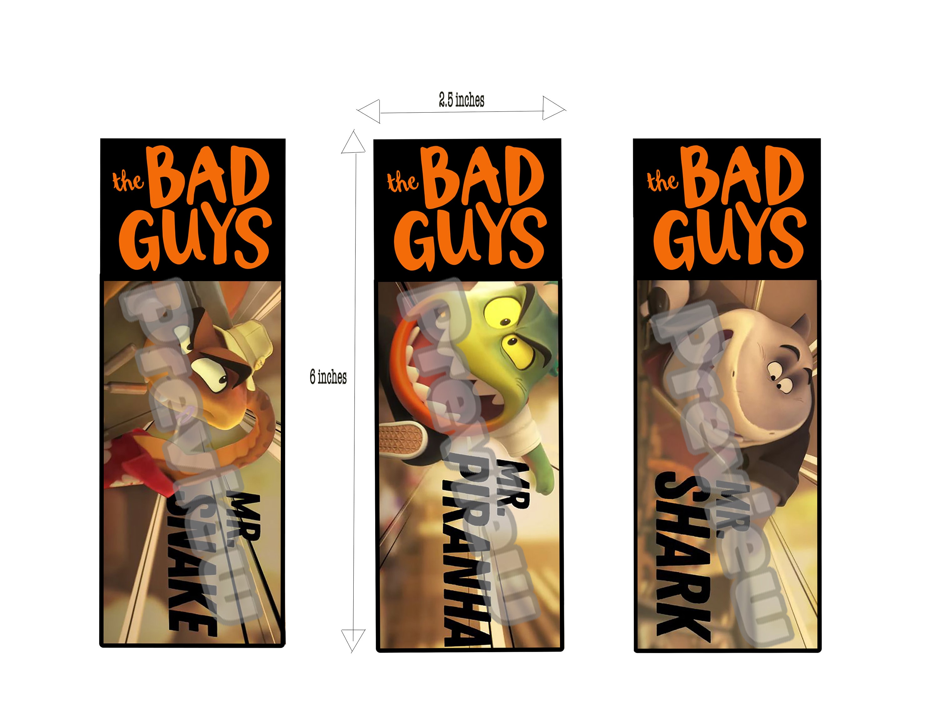 The Bad Guys Bookmarks Printable Goodie Bag Fun Bad Guys - Etsy Australia