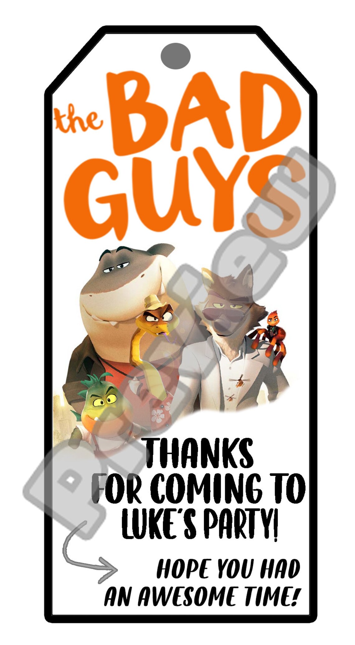 The Bad Guys; Goodie Bag Tag; Bad Guys Book; Bad Guys Movie; Party ...