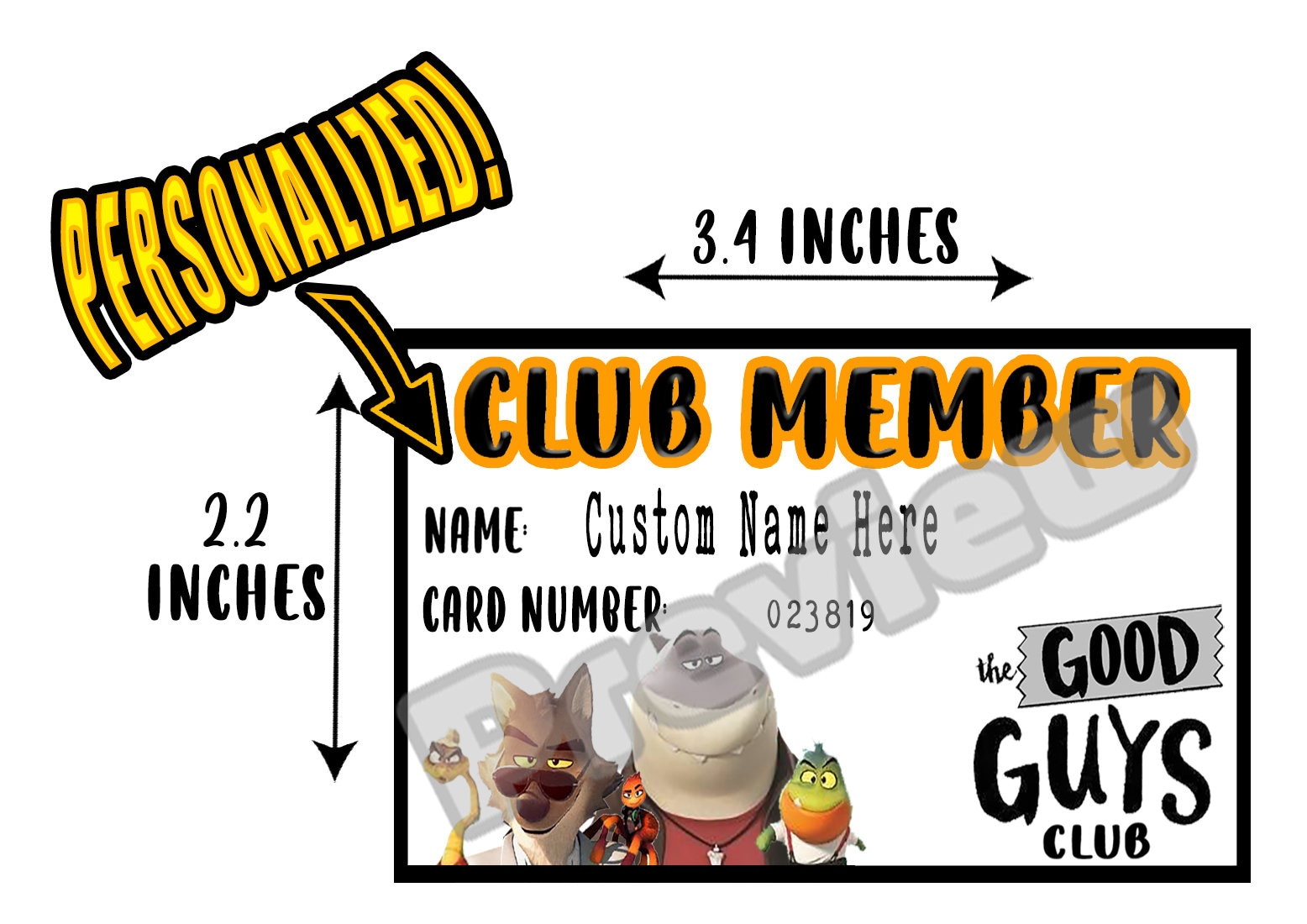 The Bad Guys Club Membership Card Personalized Card the Good - Etsy