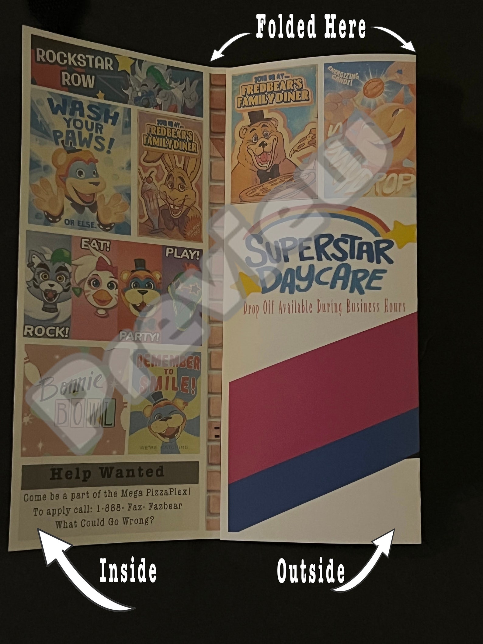 FNAF Security Breach Faz Map Five Night's at Freddy Game Map Map Bot ...