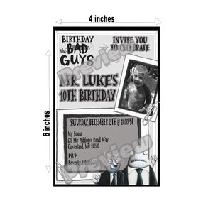 The Bad Guys Party Invitations; Birthday; Personalized Photo ...