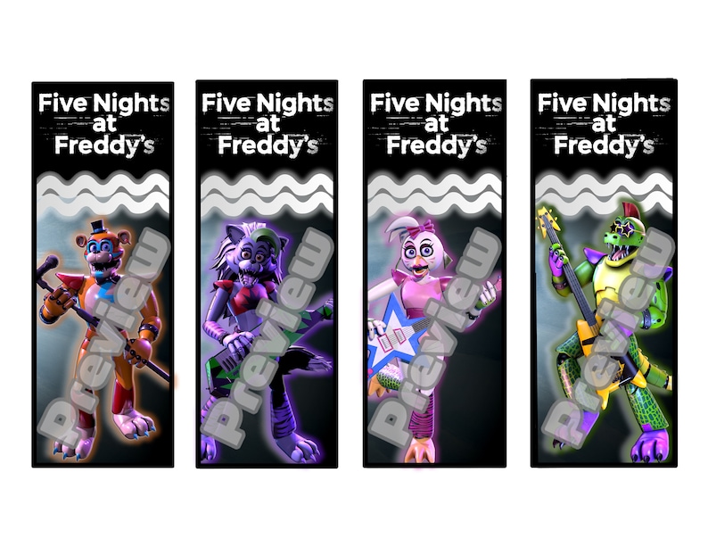 FNAF Bookmark; Security Breach Party Favors; Book Marks; Five Nights at ...
