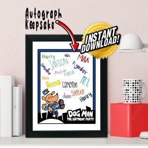 Dog Theme Man Theme Party Sheet Memory Page Signature Page, Autograph ...