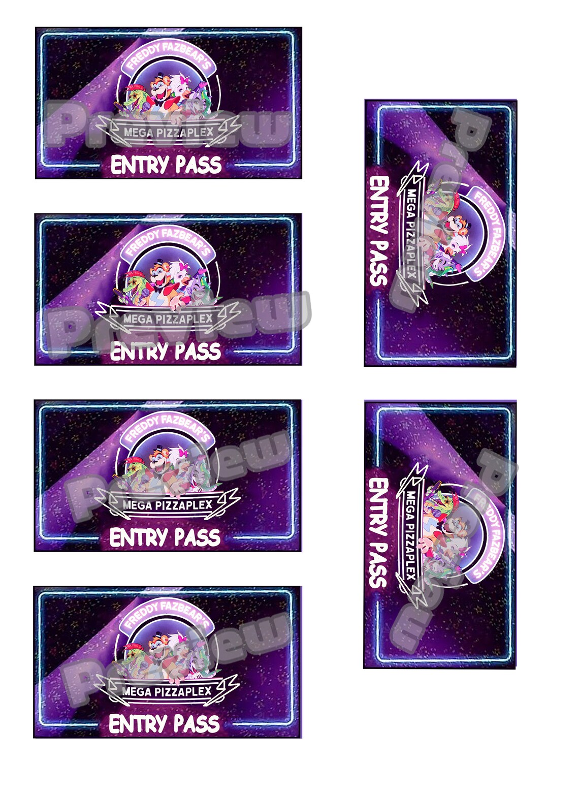Freddy Fazbear Mega Pizza Plex Entry Pass fnaf Security - Etsy UK