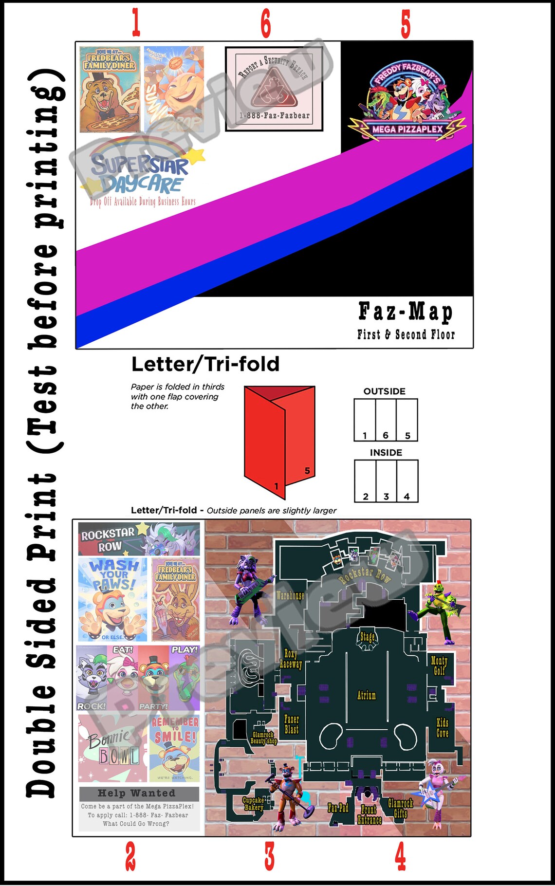 FNAF Security Breach Faz Map; Five Night's at Freddy Game Map; Map Bot ...