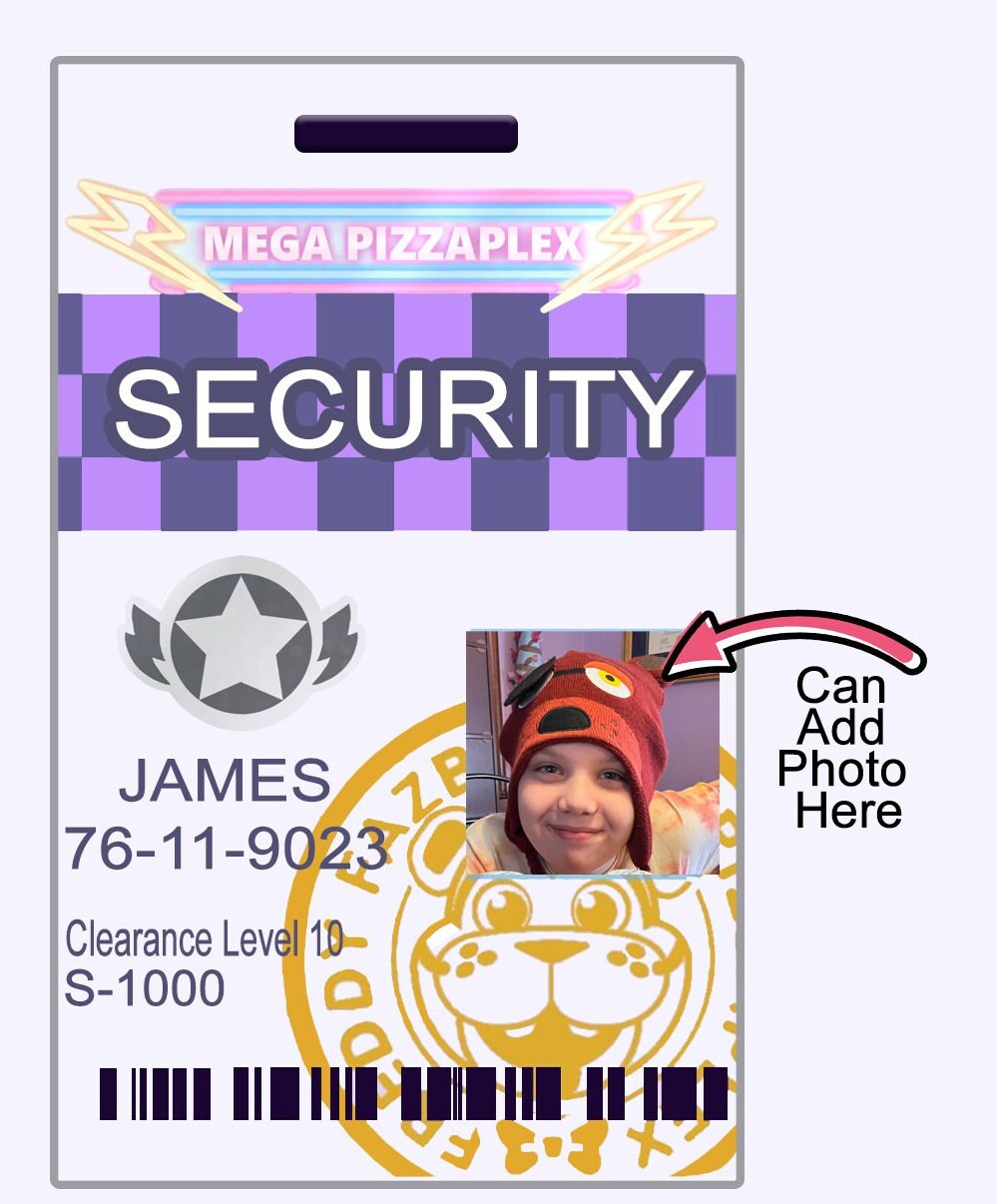 FNAF Security Breach Badge; Personalized Badge; Security Breach; Freddy ...