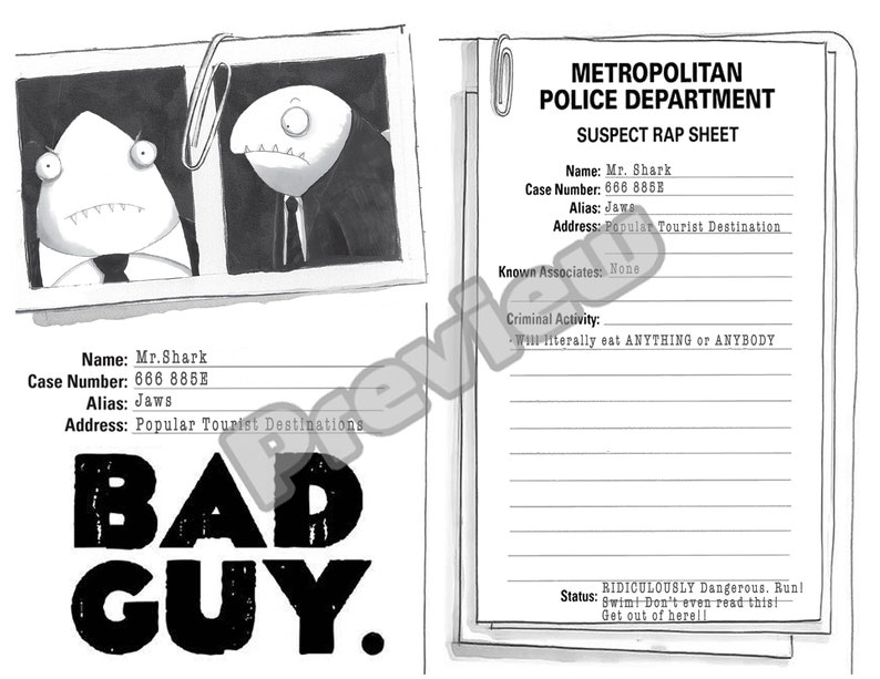 The Bad Guys Party Rap Sheet Poster Decor Set the Birthday - Etsy