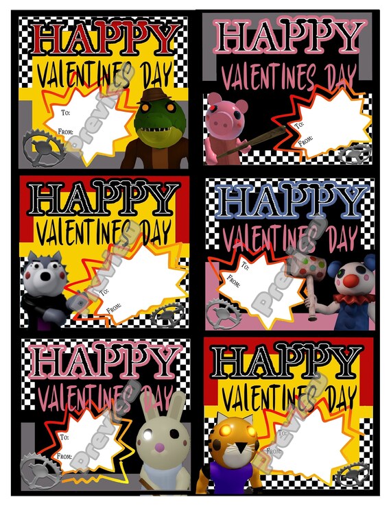Piggy Valentine Valentine's Day Valentines Roblox | Etsy