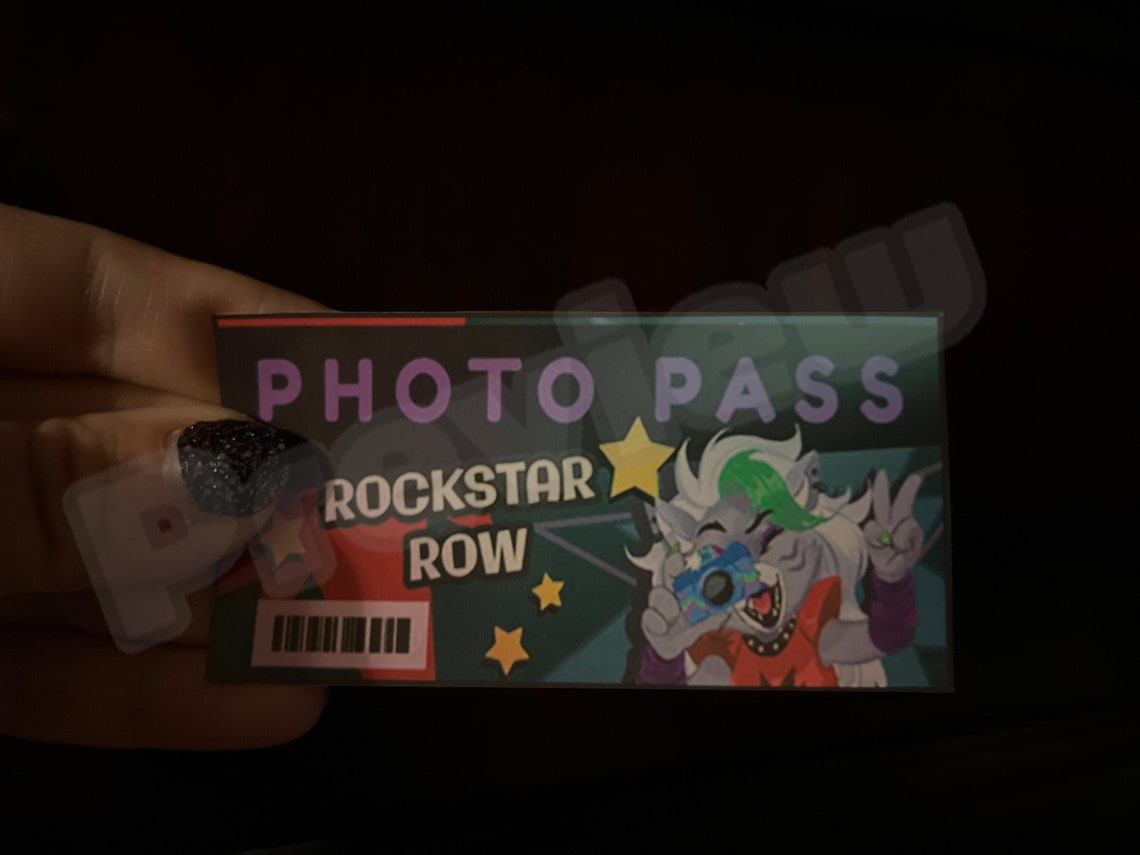 Rockstar Row Photo Pass (fnaf Security Breach); Roxanne Wolf Game Pass ...