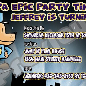 Dog Theme Man Theme Invitations; Birthday; Personalized Invitations ...