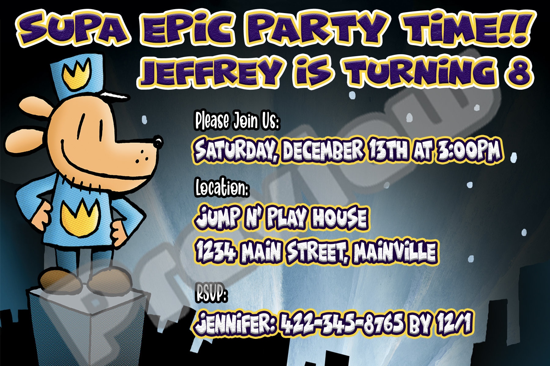 Dog Man Invitations Birthday Personalized Invitations - Etsy