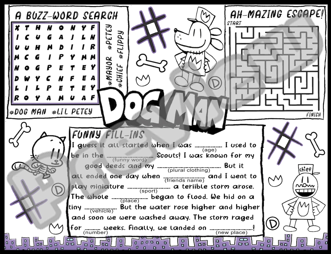 Dog Theme Man Theme Game Sheet; Birthday Game; Digital Goodie Bag ...