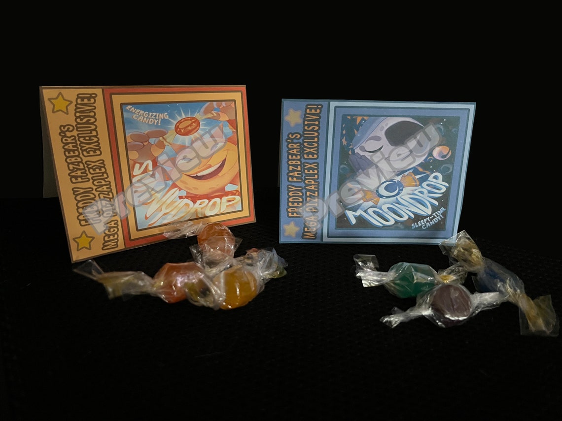 FNAF Sunnydrop & Moondrop Treat Tags Superstar Daycare - Etsy