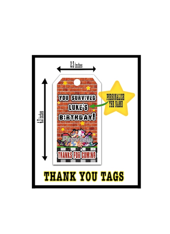 FNAF Party Thank You Tag Five Nights at Freddy's Goodie - Etsy