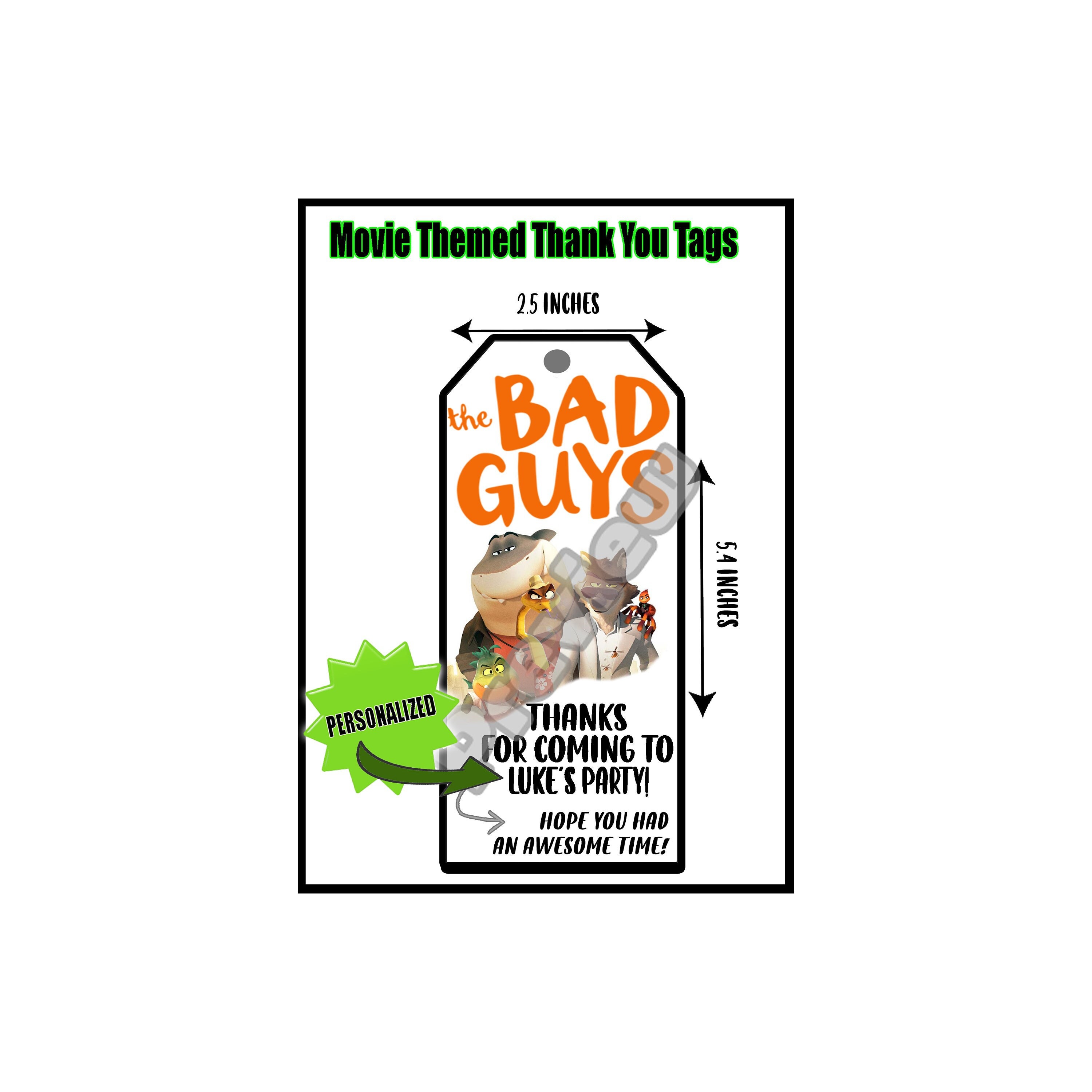 The Bad Guys Goodie Bag Tag Bad Guys Book Bad Guys Movie - Etsy