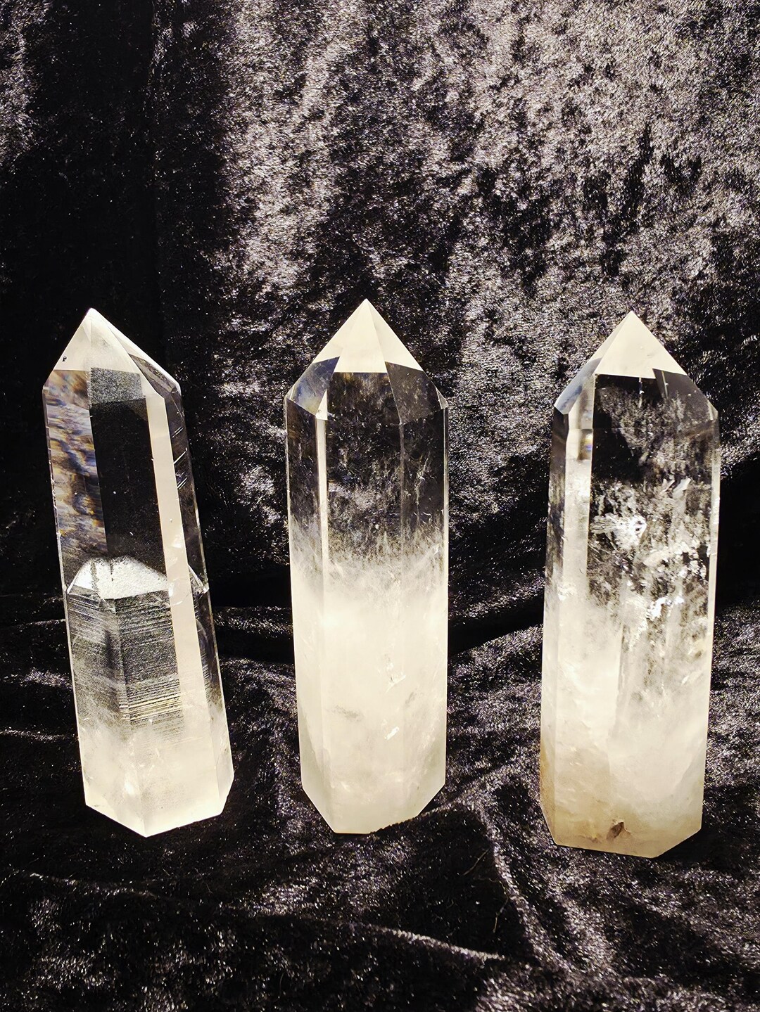 Tall Clear Quartz Crystal Point Tower Obelisk - Phantom and Rainbows ...