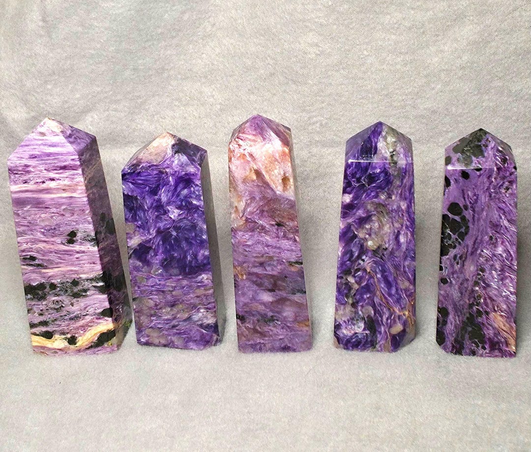 Pretty Purple and Pink Charoite Towers From Siberia - Third Eye ...