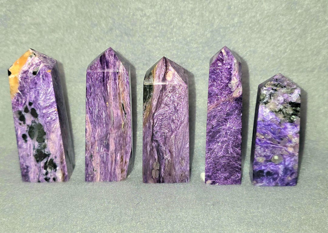 Pretty Purple and Pink Charoite Towers From Siberia - Third Eye ...
