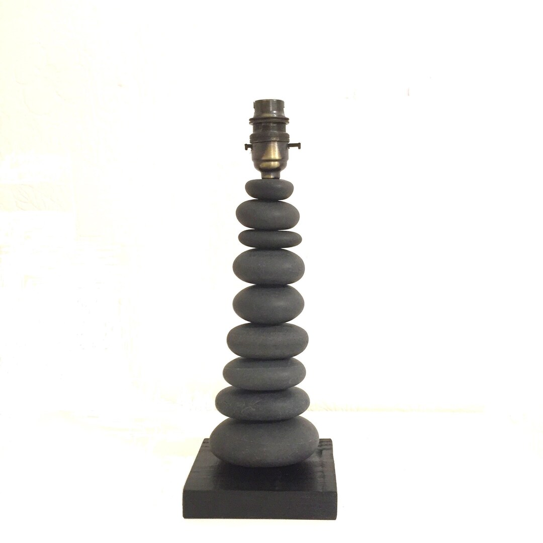 Pebble Cairn Stack Lamprock Lamptable Lamp Set Hand Drilled - Etsy UK
