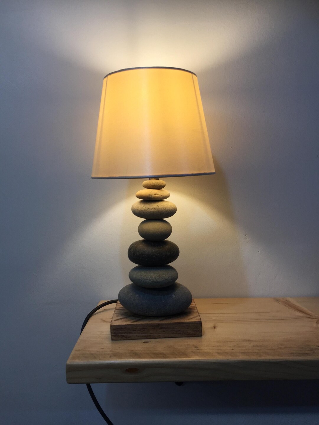 11 Pebble Cairn Stack Table Lamp/bedroom Lamp, Nautical Lamp,coastal ...