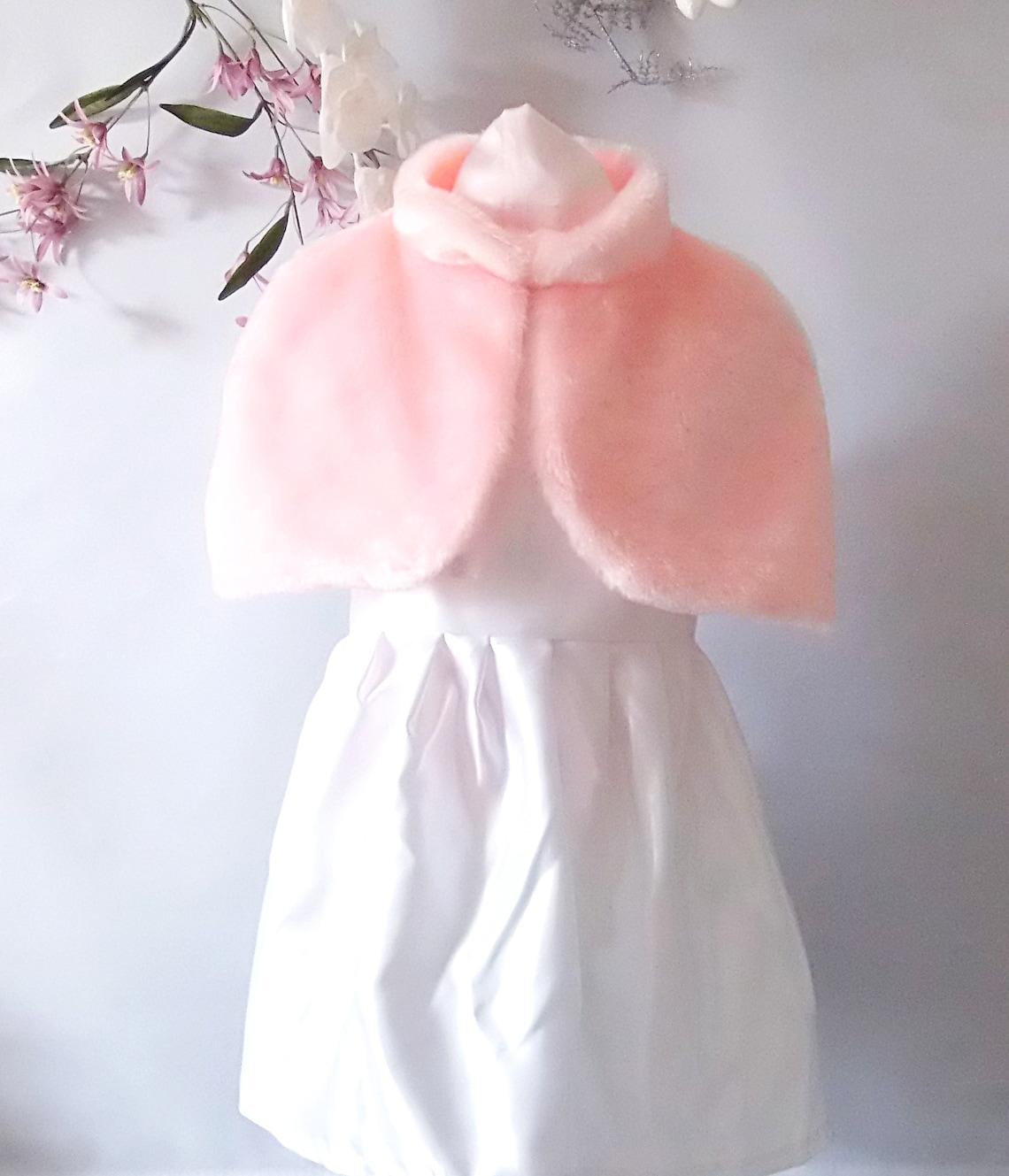Light Pink Kids Faux Fur Cape for Wedding, Party,birthday,girl Faux Fur ...