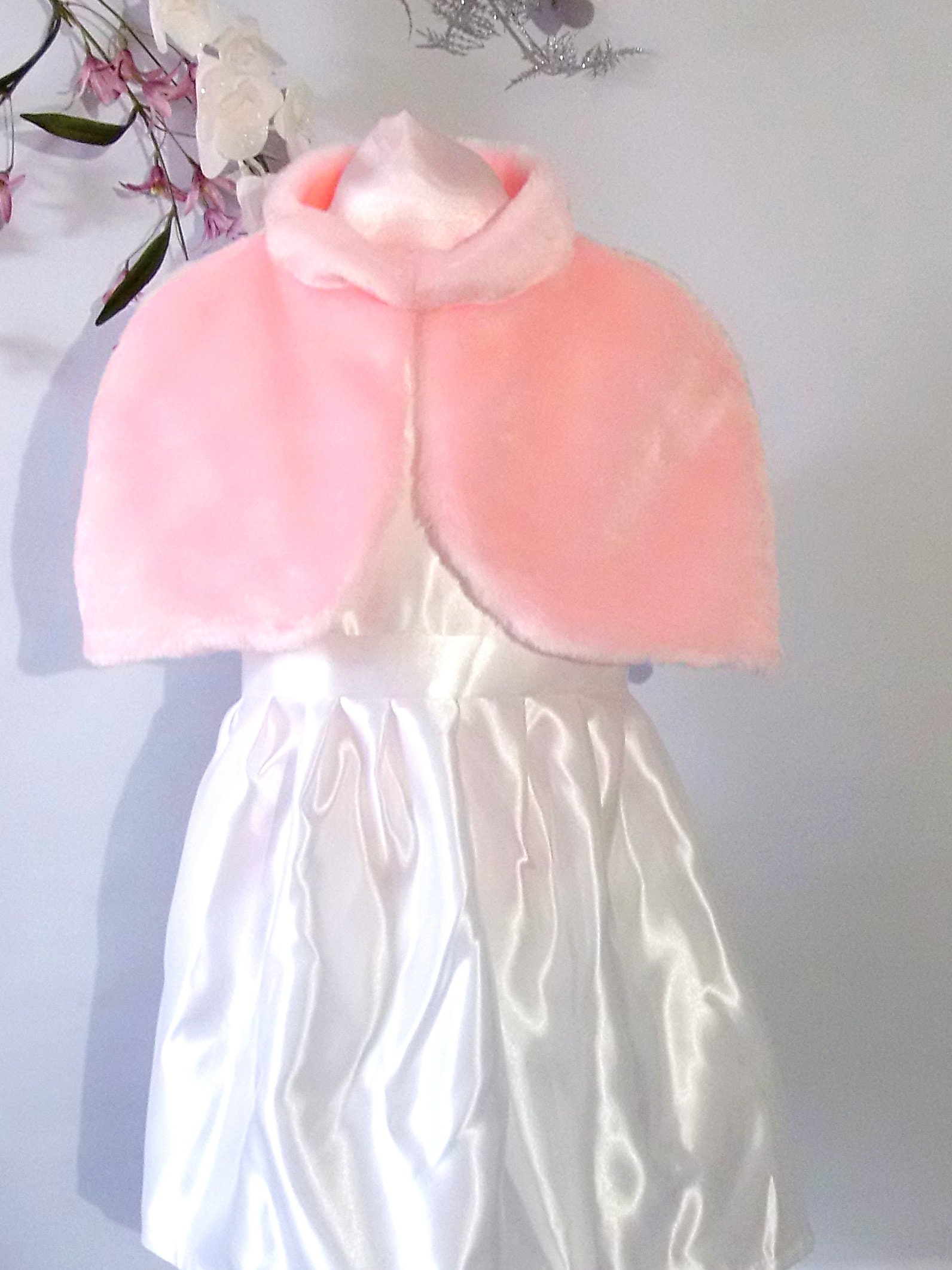 Light Pink Kids Faux Fur Cape for Wedding, Party,birthday,girl Faux Fur ...